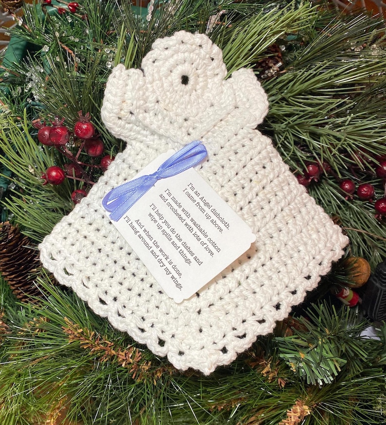 Angel Dishcloth, Crochet Angel, Washcloth, Teacher Gift, - Etsy