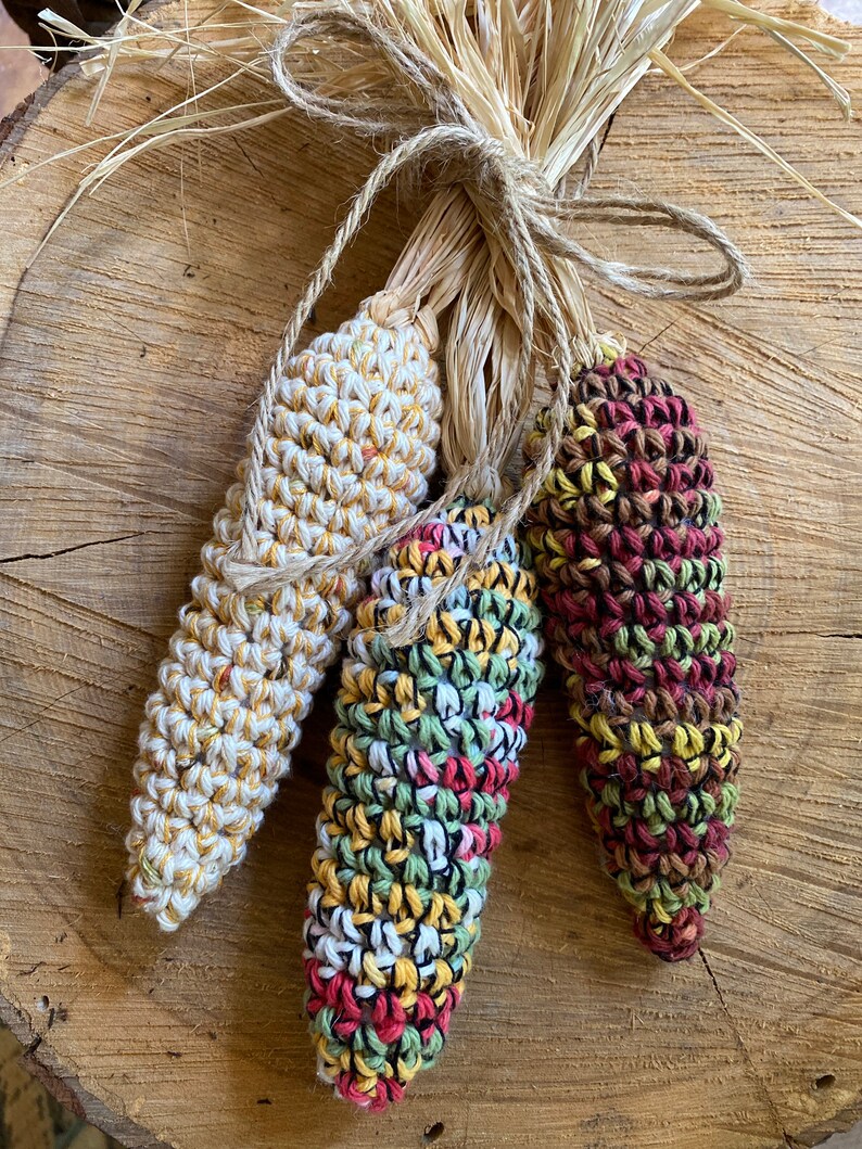 Autumn Cornindian Corn Crochet Farmhouse Fall Three Tier - Etsy