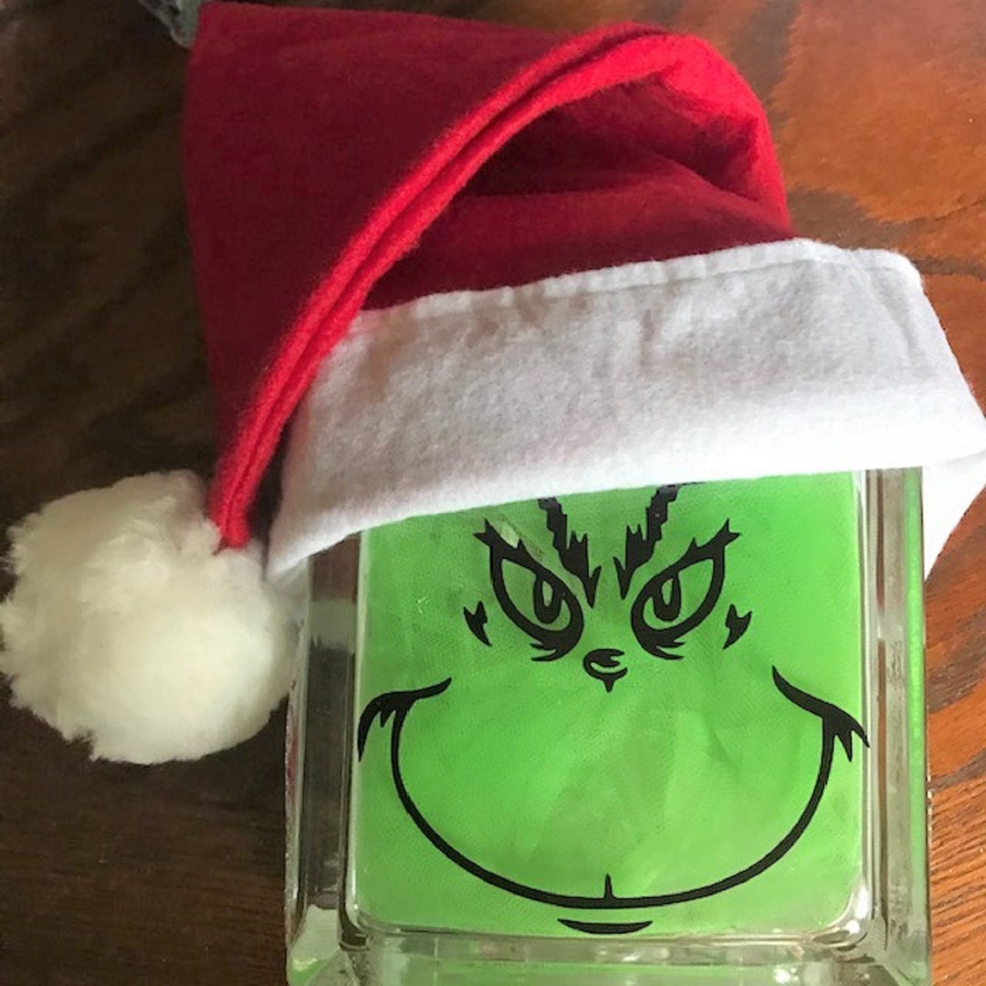 2 SIDED Lighted Glass Block - Grinch / Santa Claus - Etsy