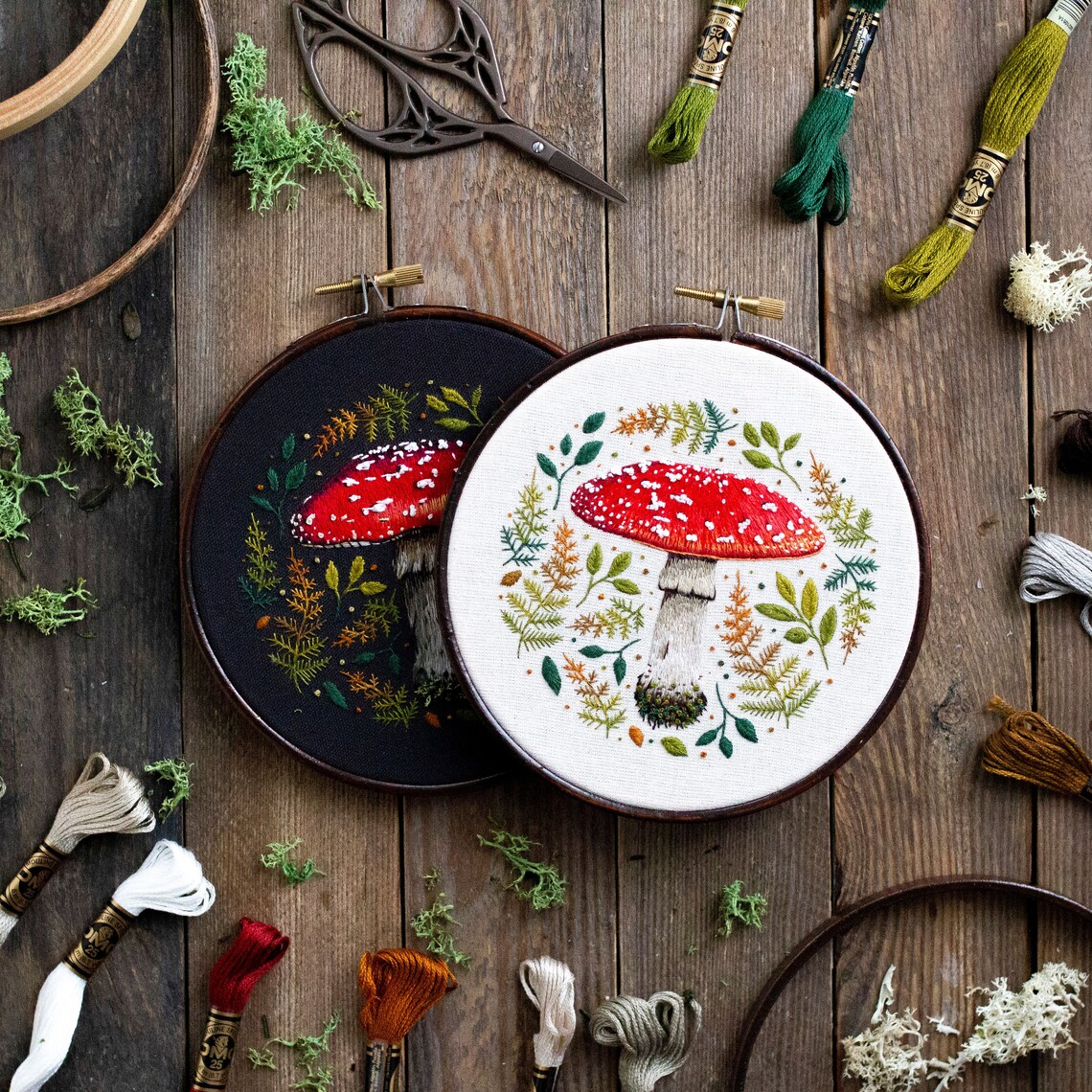 Mushroom: Hand Embroidery Pattern Needlepainting Tutorial - Etsy