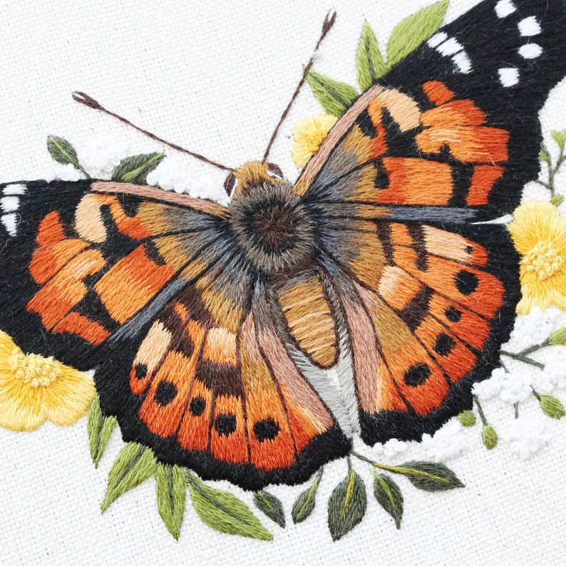 Butterfly: Hand Embroidery Pattern Thread Painting Tutorial | Etsy