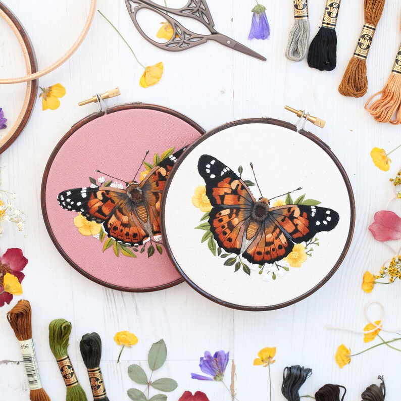 Butterfly: Hand Embroidery Pattern Thread Painting Tutorial | Etsy
