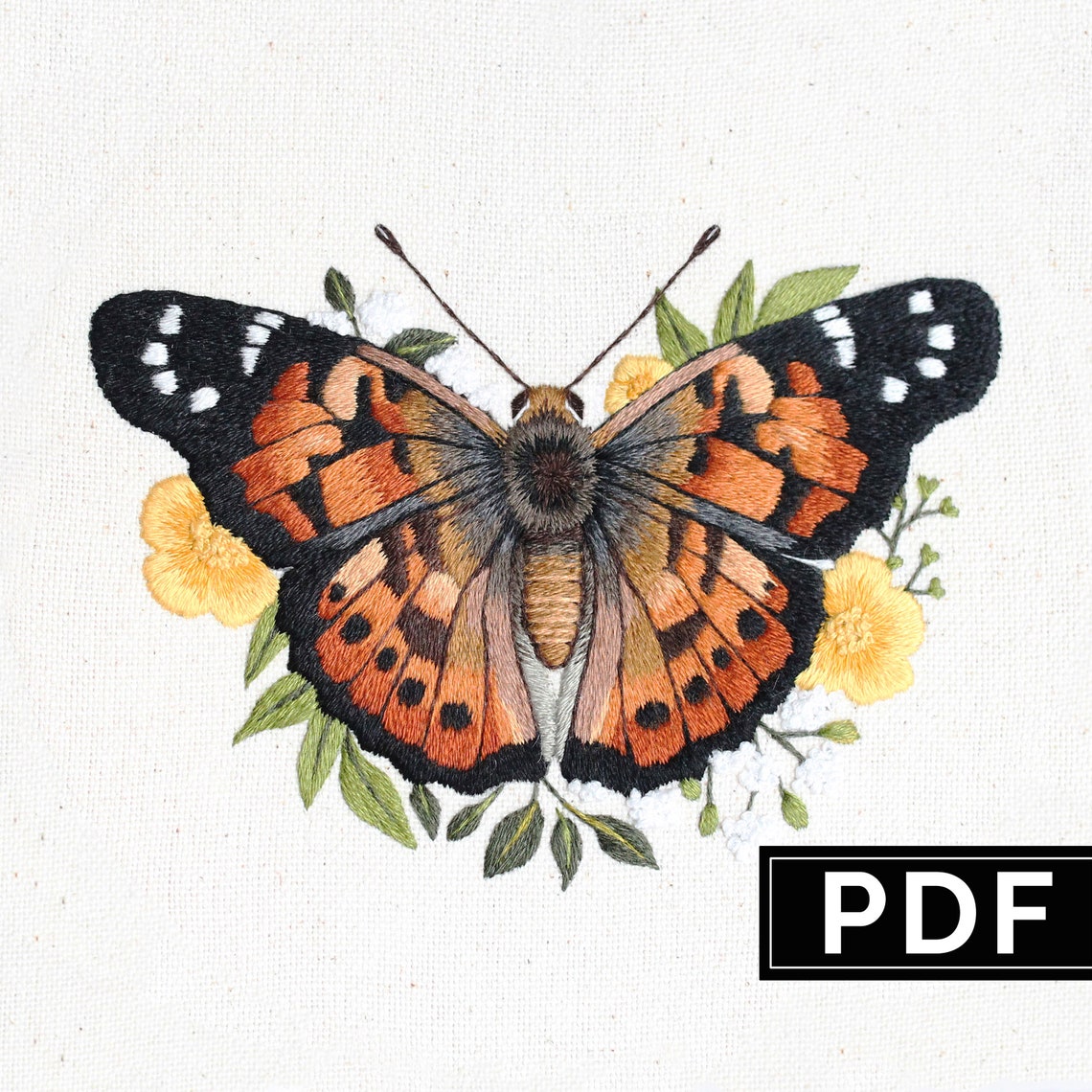 Butterfly: Hand Embroidery Pattern Thread Painting Tutorial - Etsy UK