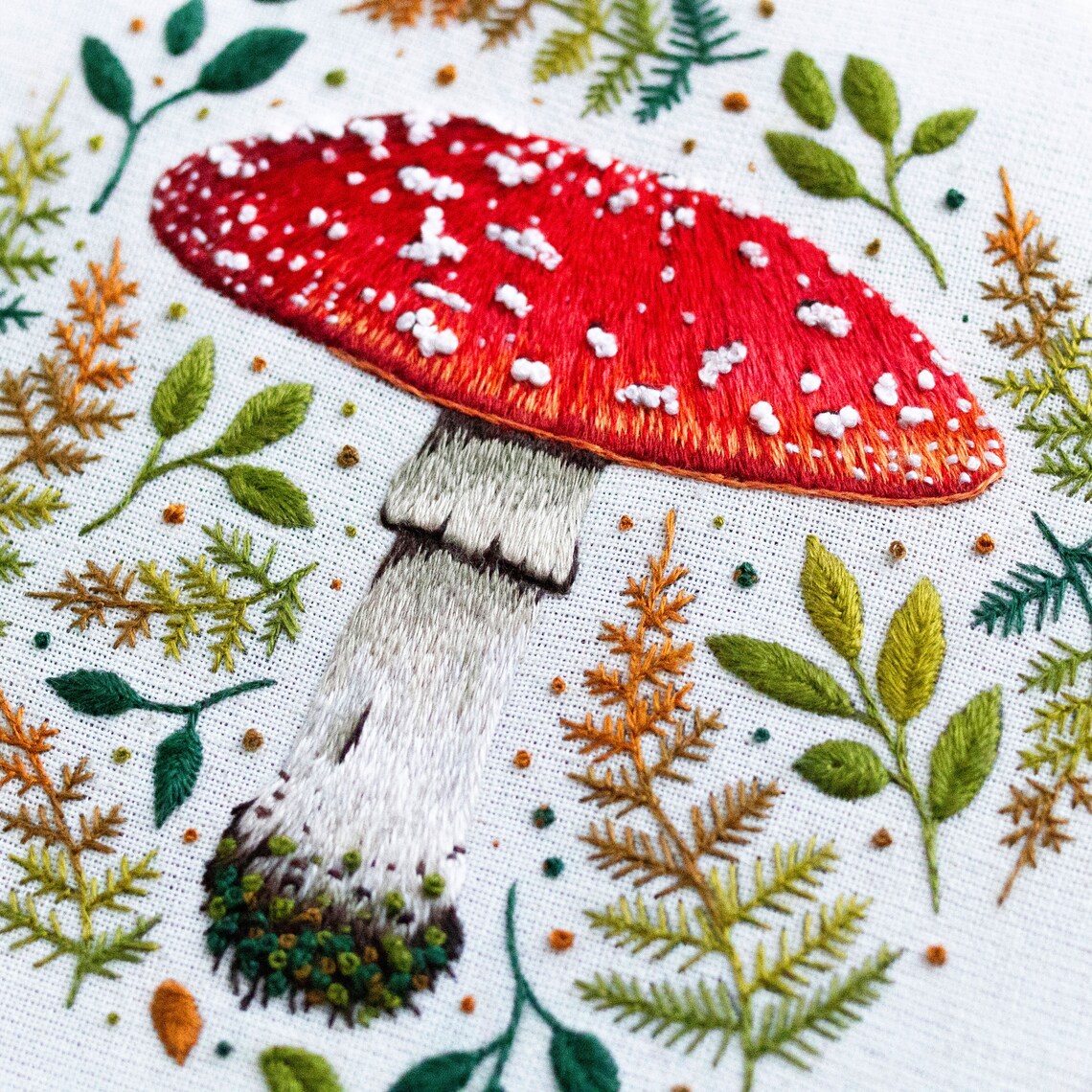 Mushroom: Hand Embroidery Pattern Needlepainting Tutorial - Etsy