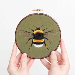 Bee: Hand Embroidery Pattern. Thread Painting Tutorial. PDF Digital ...
