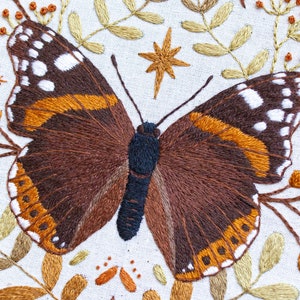 Red Admiral Butterfly: Beginners Hand Embroidery Pattern. Thread ...