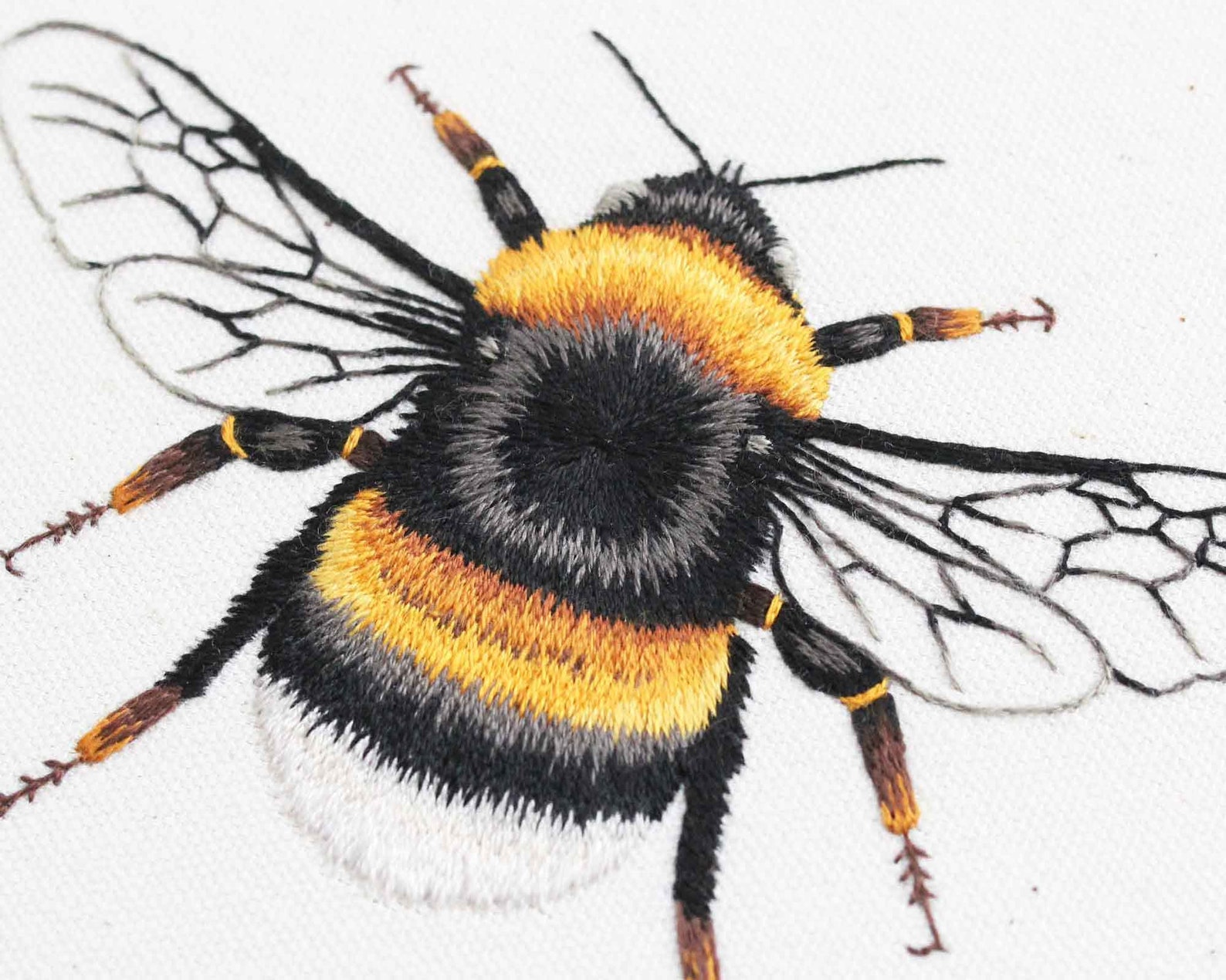 Bee: Hand Embroidery Pattern. Thread Painting Tutorial. PDF - Etsy UK