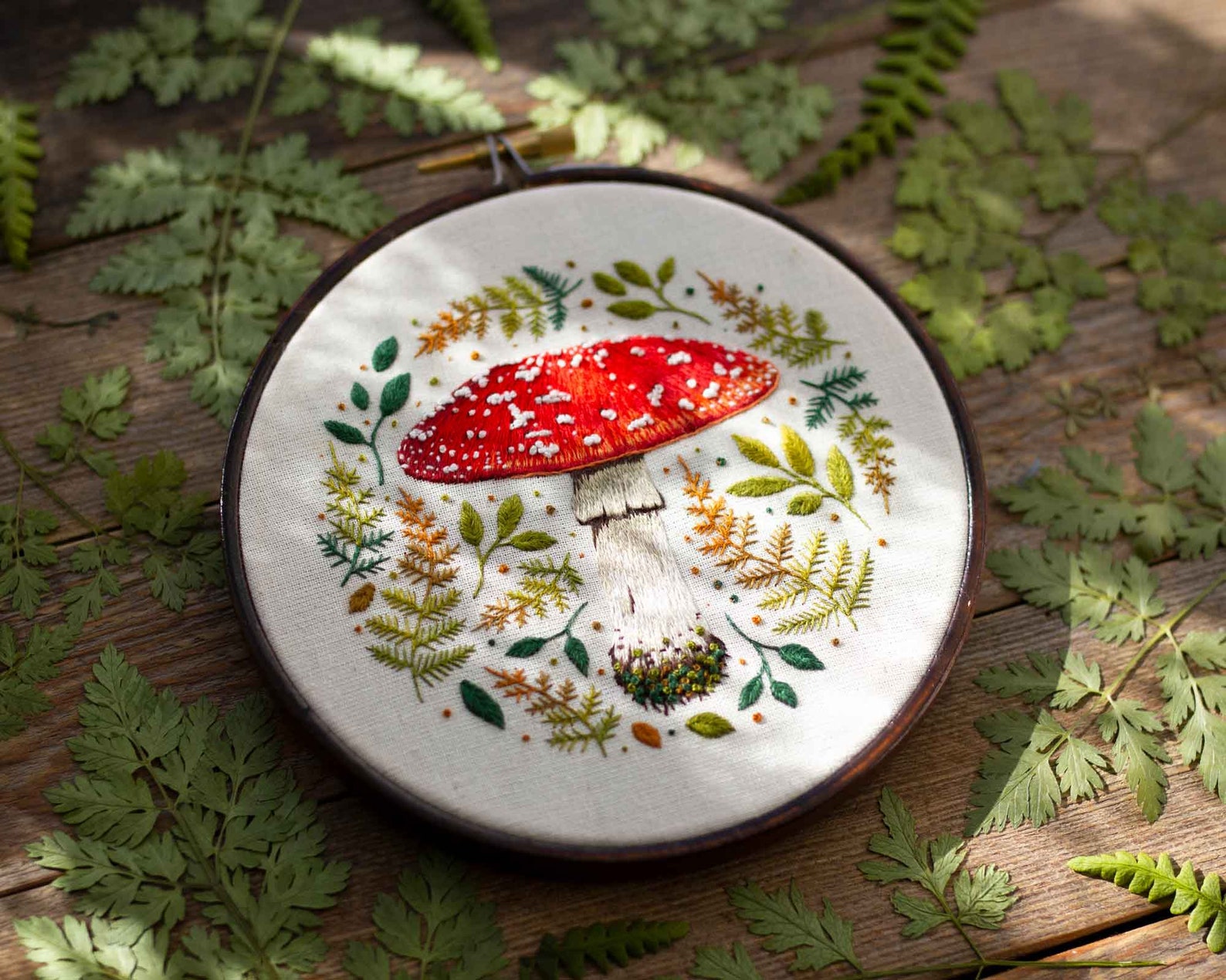 Mushroom: Hand Embroidery Pattern Needlepainting Tutorial - Etsy