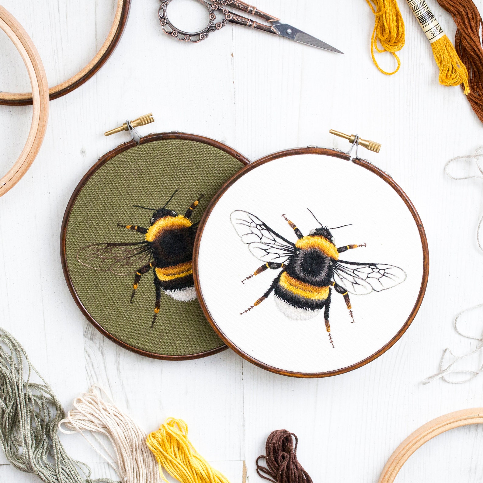 Bee: Hand Embroidery Pattern. Thread Painting Tutorial. PDF - Etsy