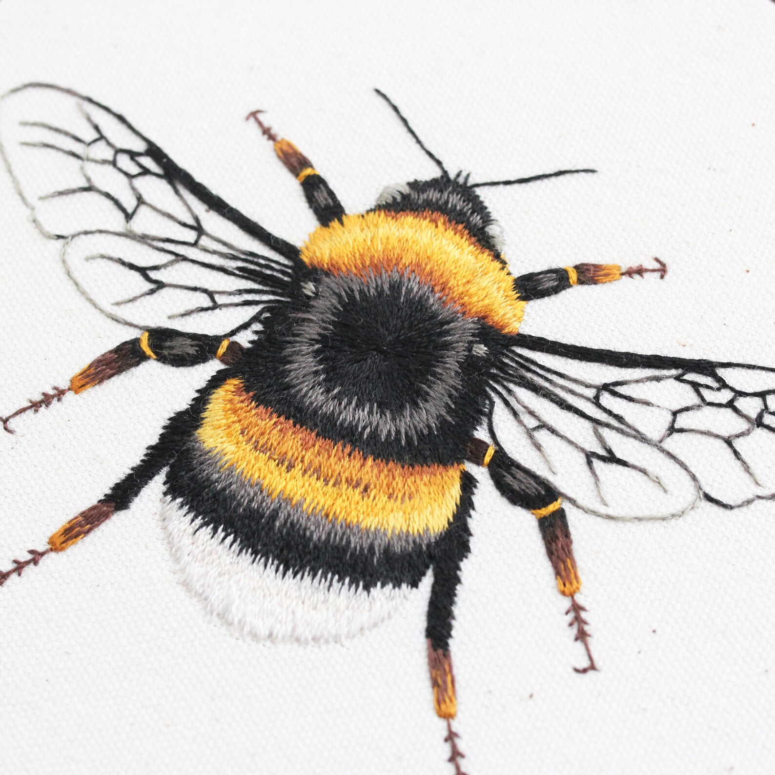 Bee: Hand Embroidery Kit. Thread Painting Tutorial. Beginners - Etsy