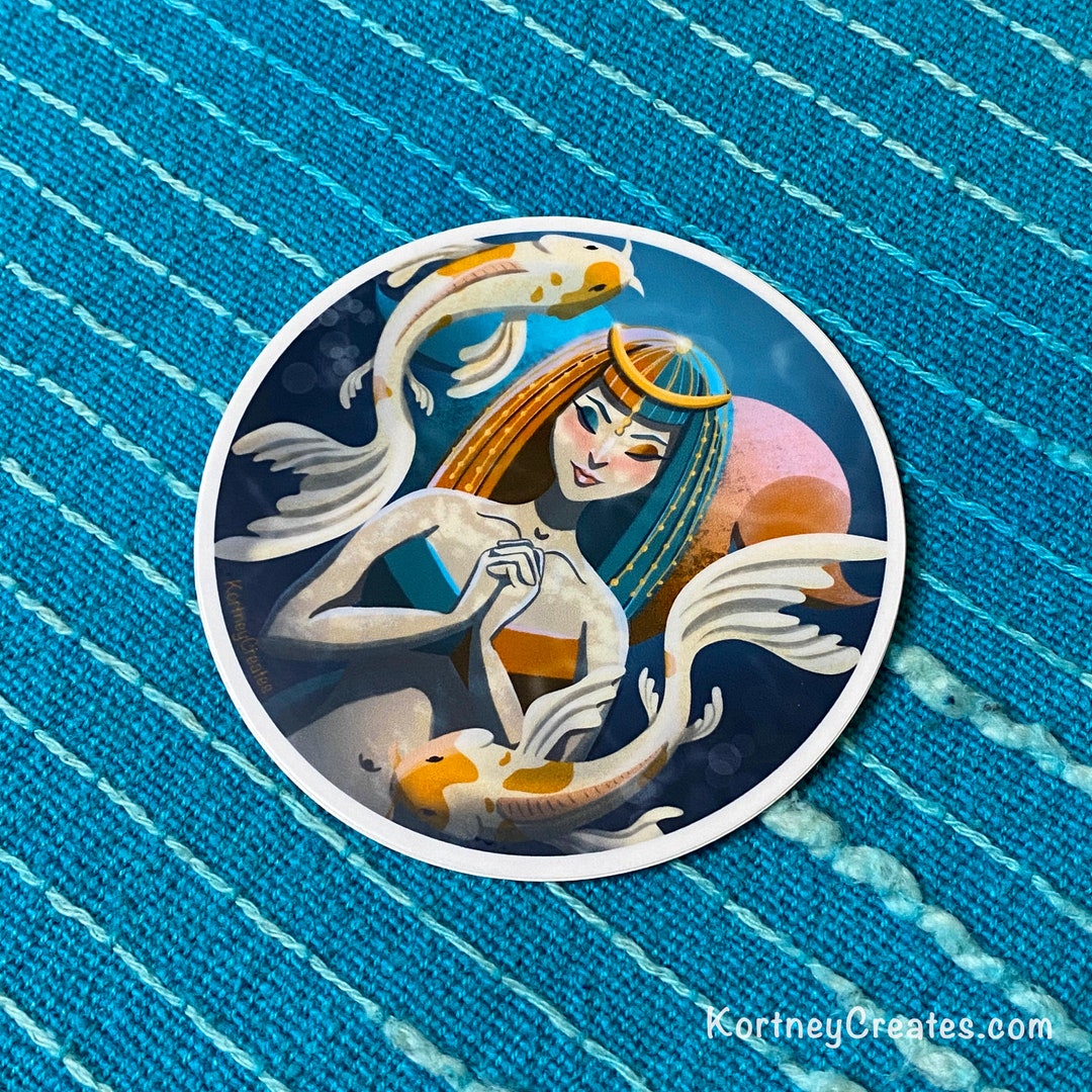 Mermaid With Yin Yang Koi Fish Tranquil Namaste Vinyl Sticker ...