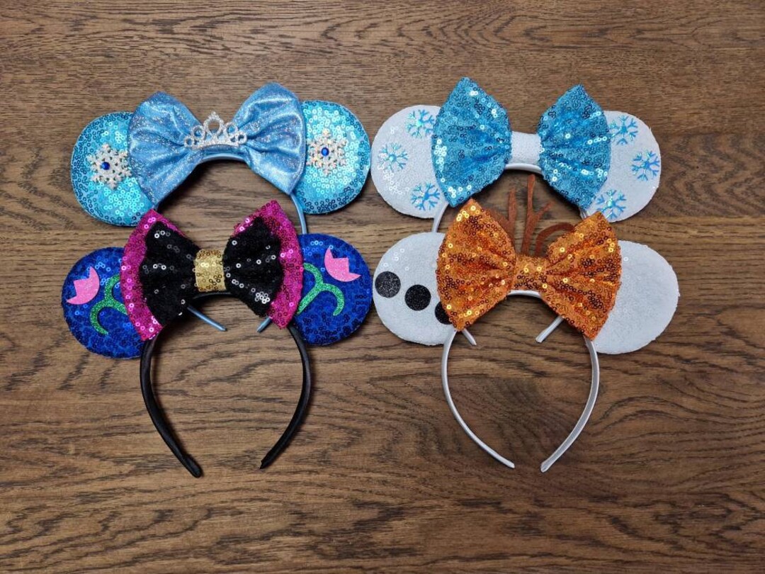 Disney Frozen Inspired Ears Headband Elsa Anna Olaf Disneyland Holiday ...