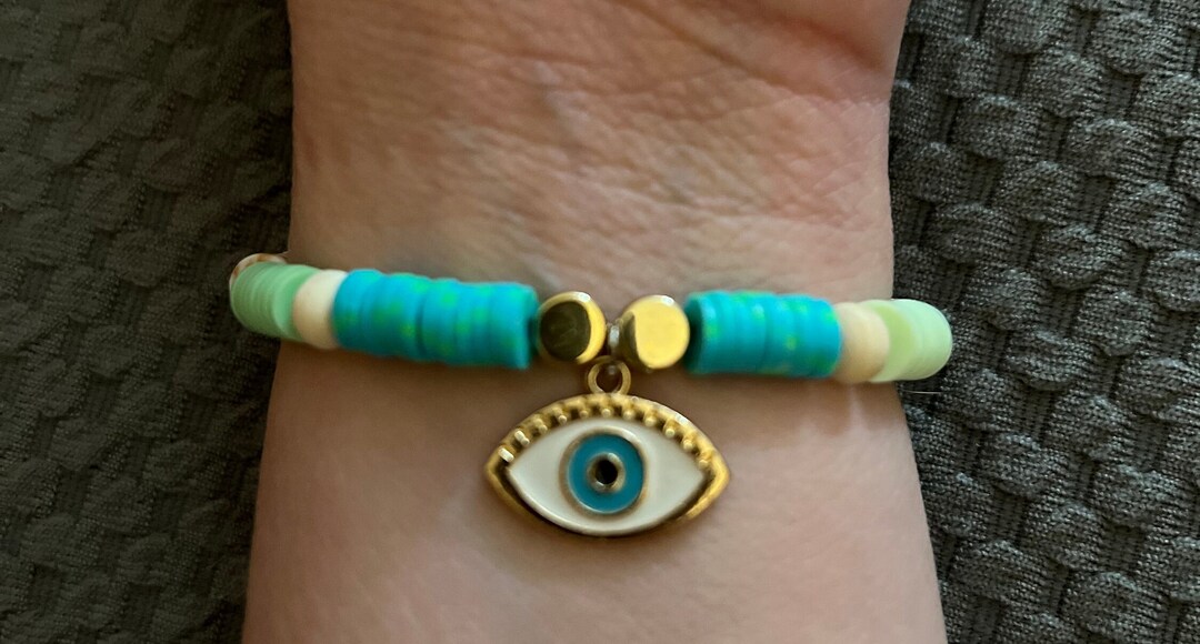 HANDMADE Stretchy Clay Beaded Bracelets - Etsy