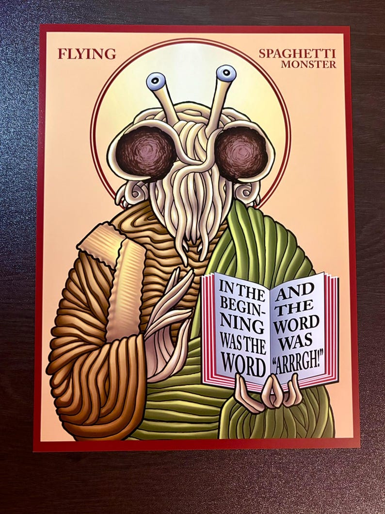 Flying Spaghetti Monster Art Print: Pastafarian FSM Icon - Etsy