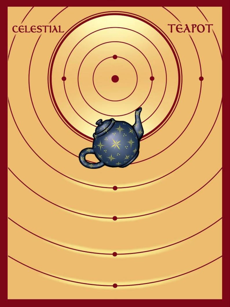 Celestial Teapot Art Print: Bertrand Russell Philosophy Artwork - Etsy