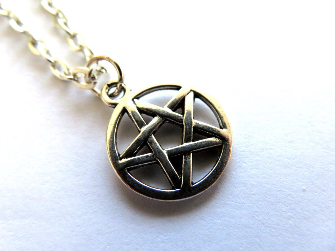 Pendant-five Pointed Star-pagan Symbol- Silver Charm -silver Necklace ...