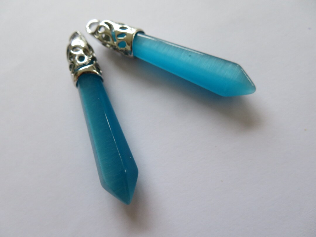 REIKI-Pendulum Blue Cats Eye pendulum-silver filigrana decorations ...