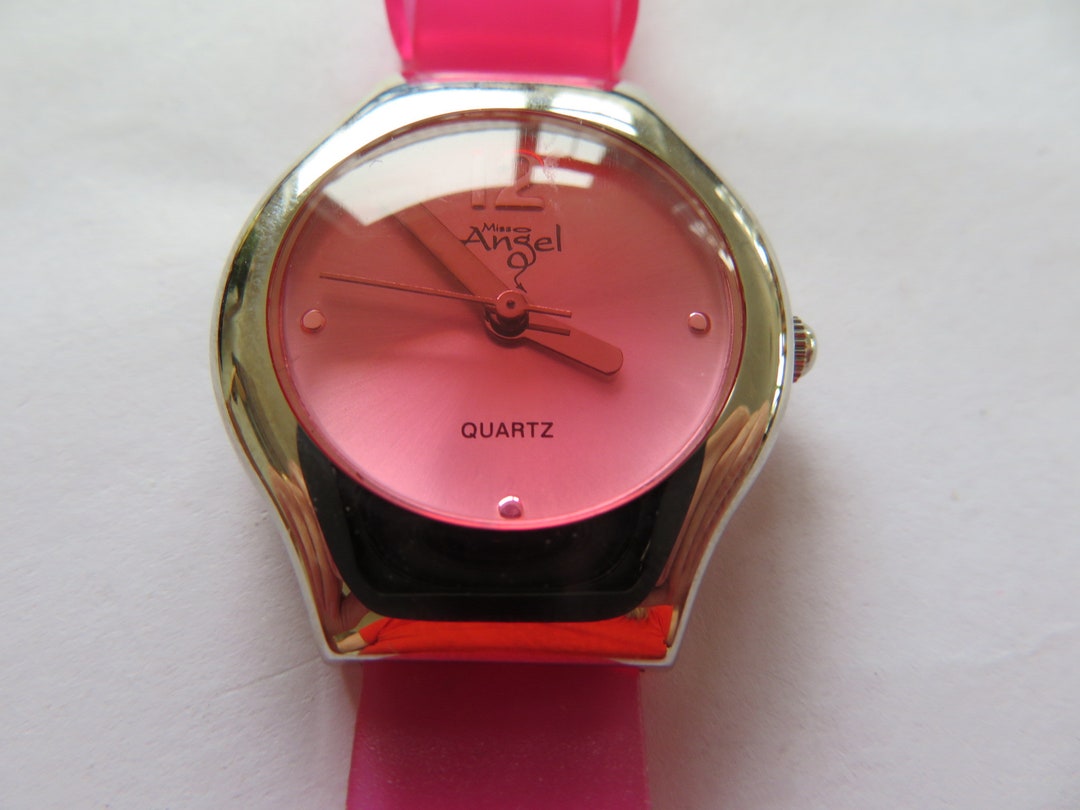 Quartz Ladies Watch-reduced-angel-pink Face Pink Silicone - Etsy