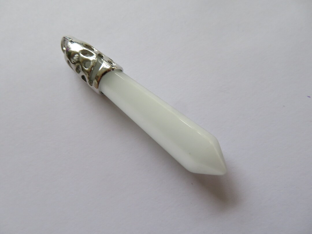 REDUCED-REIKI pendulum-white Cats Eye Pendulum silver Filigree ...