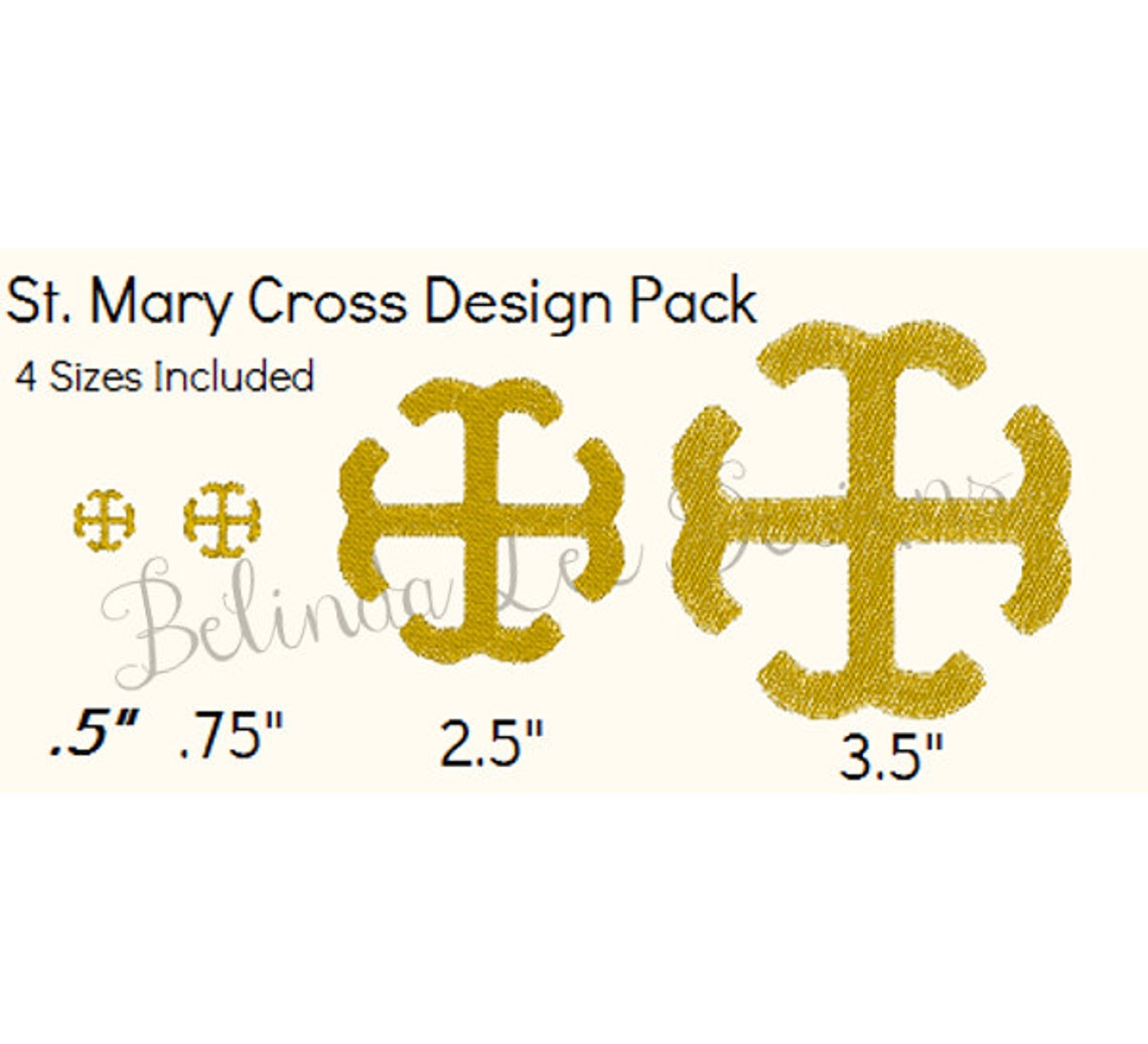 St Mary Cross Embroidery Design | Design Only | Design Pack Includes ...