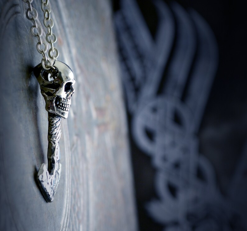Viking Pendant Mjolnir Skull With Hammered and Oxidized | Etsy