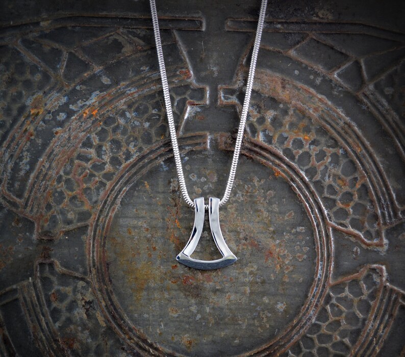 Solid Silver Ax Pendant Modern Thor Ax - Etsy