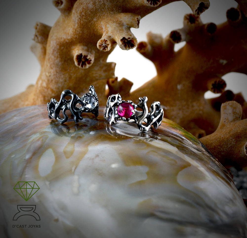 Wedding Silver Coral Ring With Blue Stone, Boho Bride Ring - Etsy