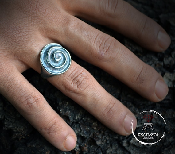 Celtic Spiral Ring for Men Silver Signet Ring Viking Jewelry - Etsy