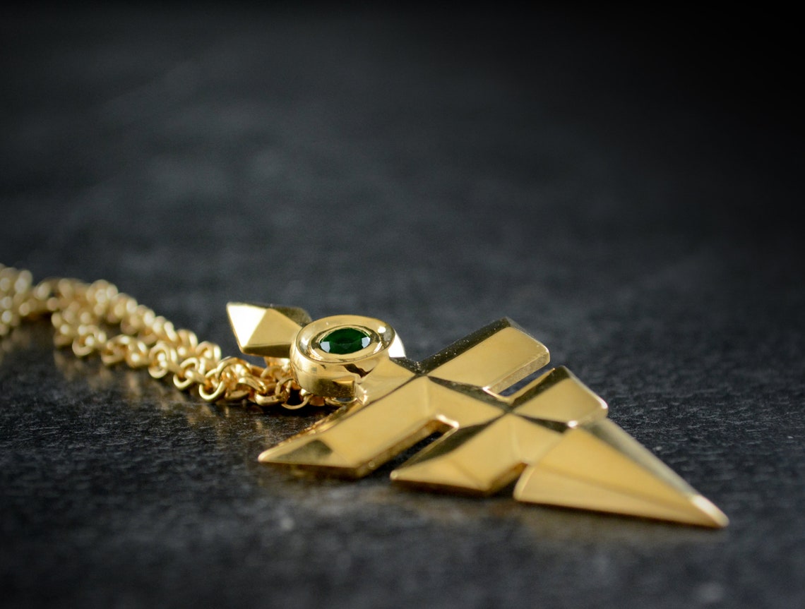 Golden Pendant the Emperor's Key, Egyptian Inspired Amulet With Stone ...