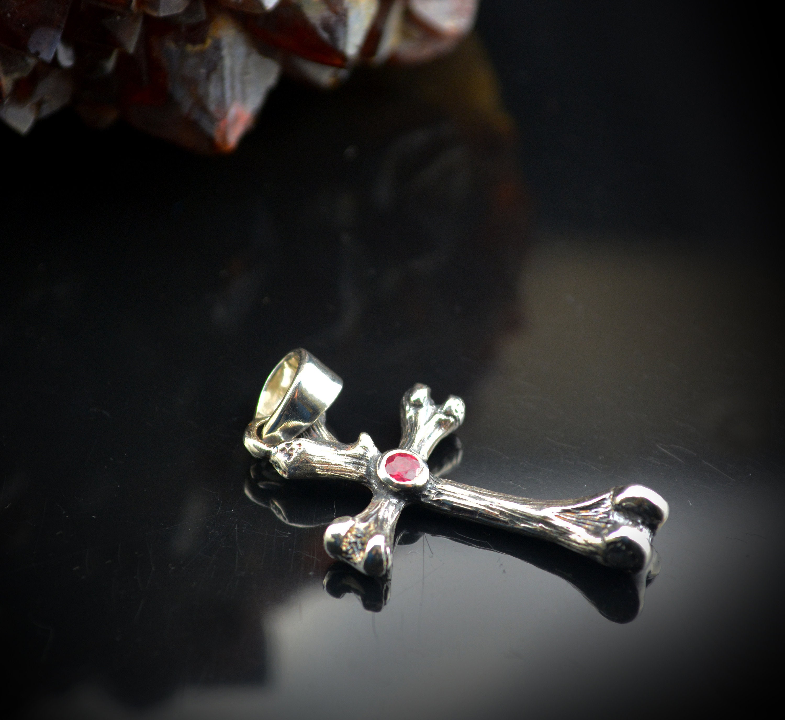 Solid Silver Small Femur Bone Pendant, Realistic Human Bone Necklace ...