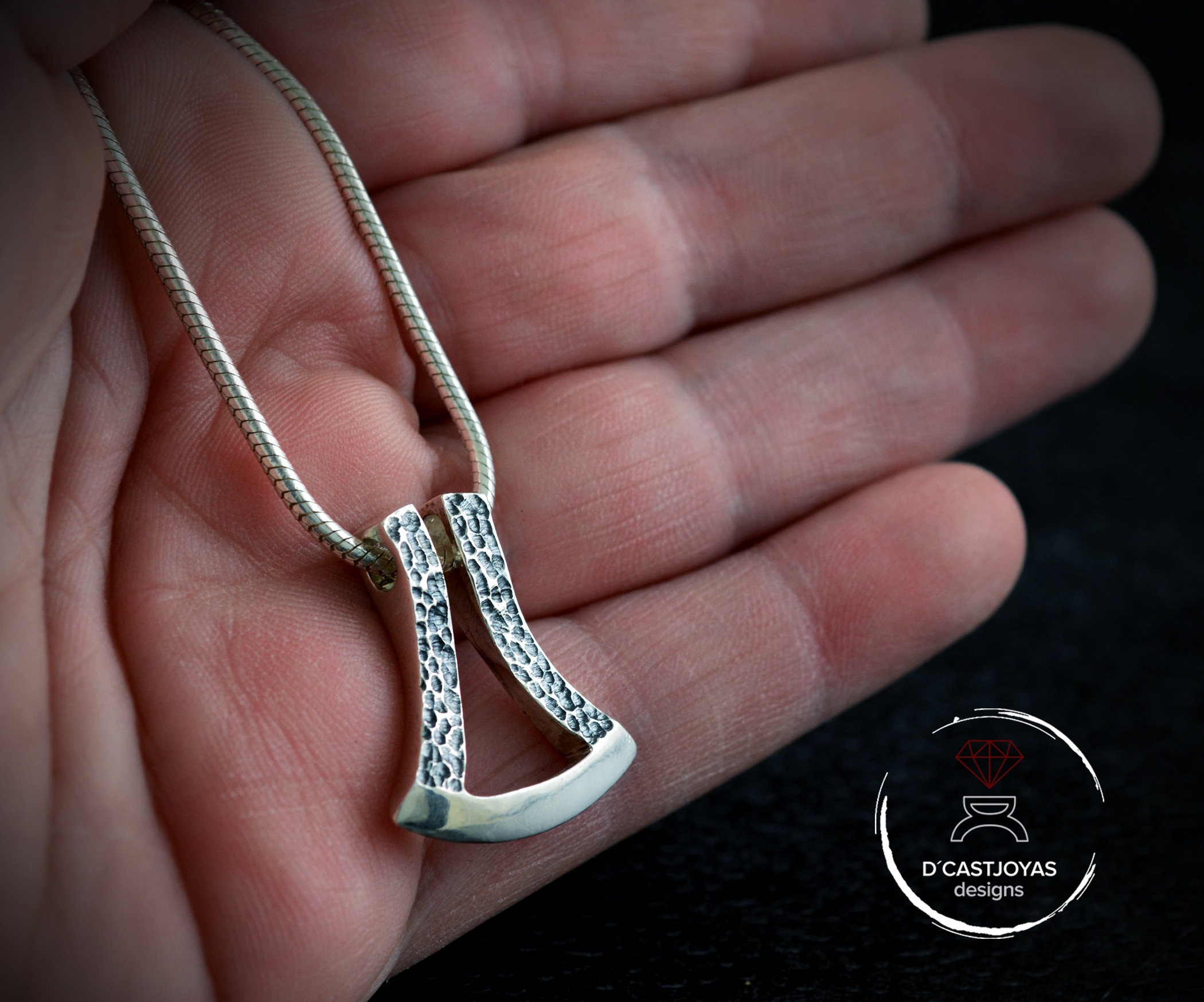 Solid Silver Ax Pendant Modern Thor Ax - Etsy