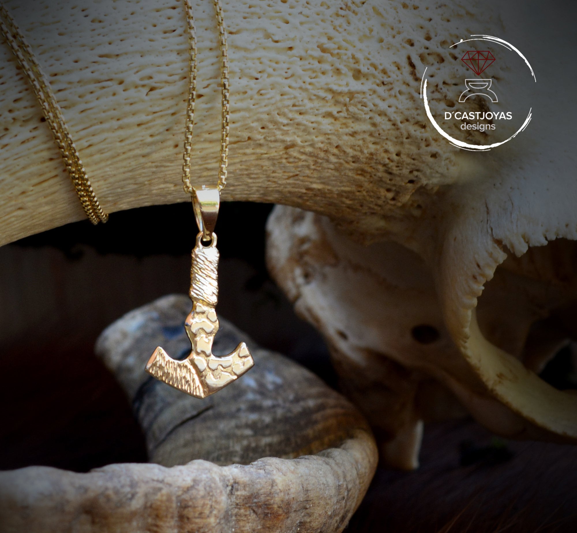 Thor Hammer Pendant in Solid Gold 14k and 18k, Mjolnir Necklace - Etsy