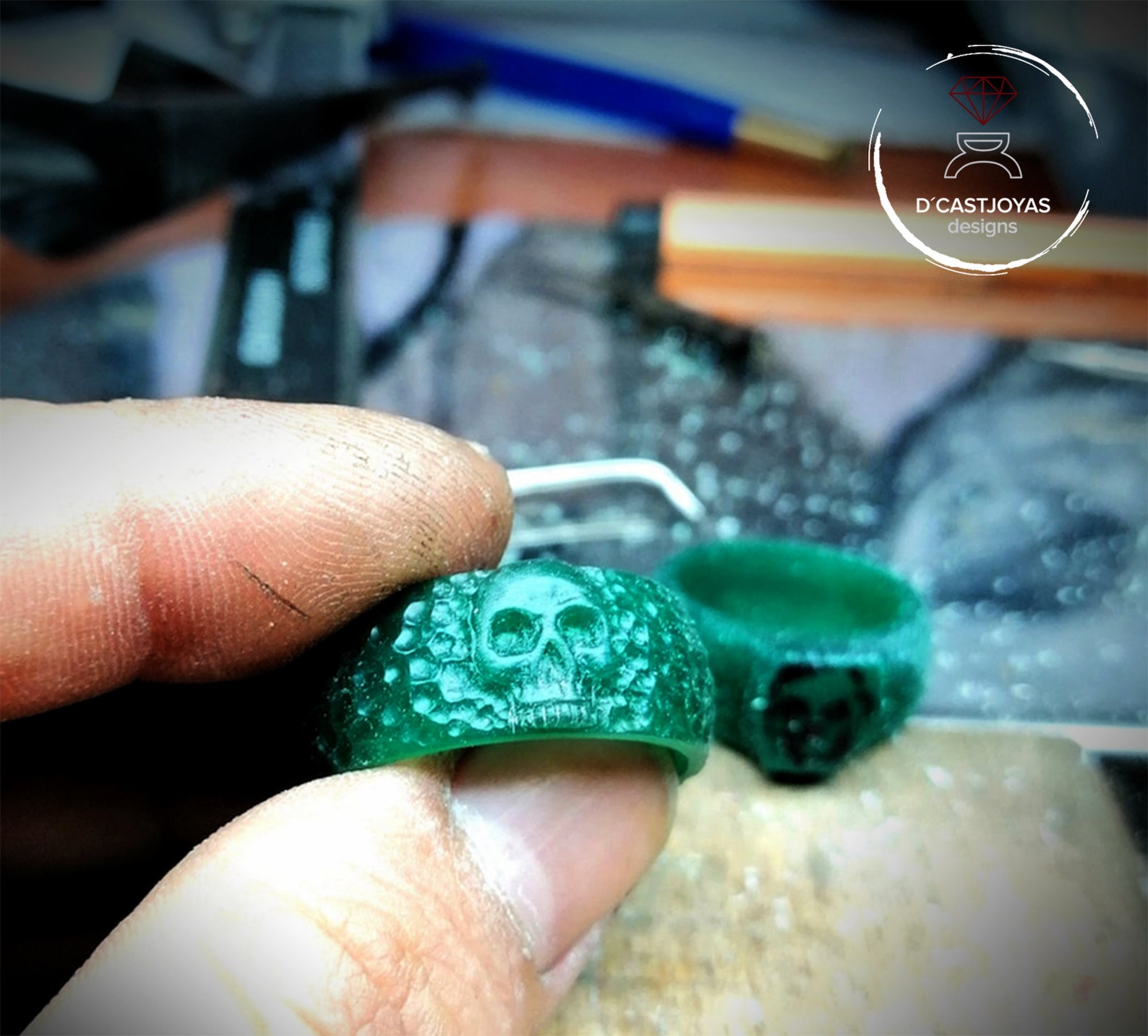 Skull Wedding Ring With Hammered Textures - Etsy