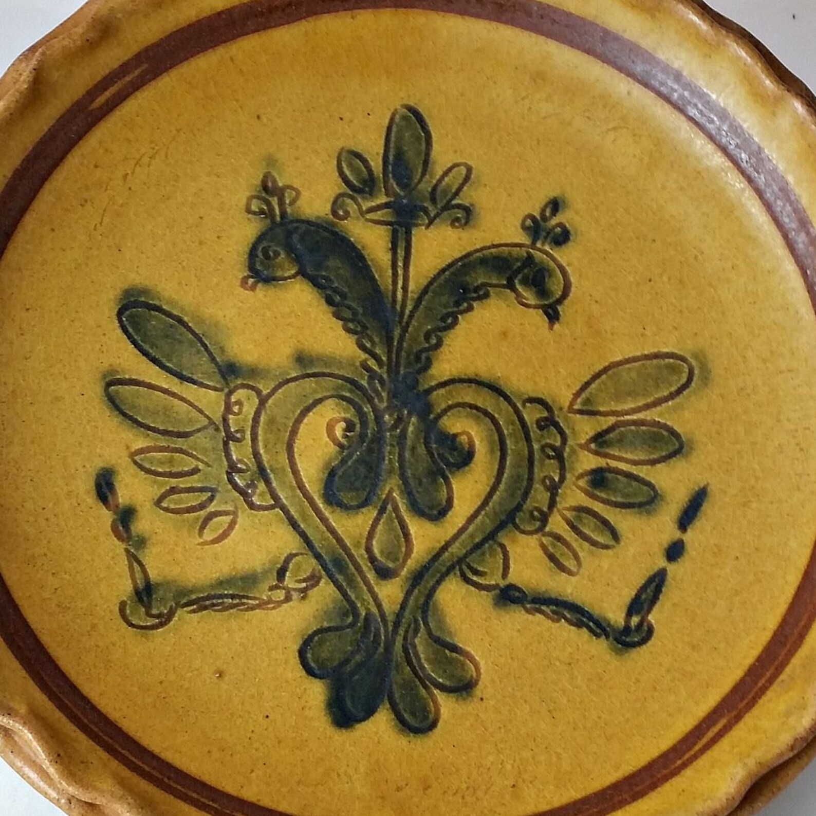 Vintage Mid-century Hand-painted Pie Crust Bowl - German Pottery ...