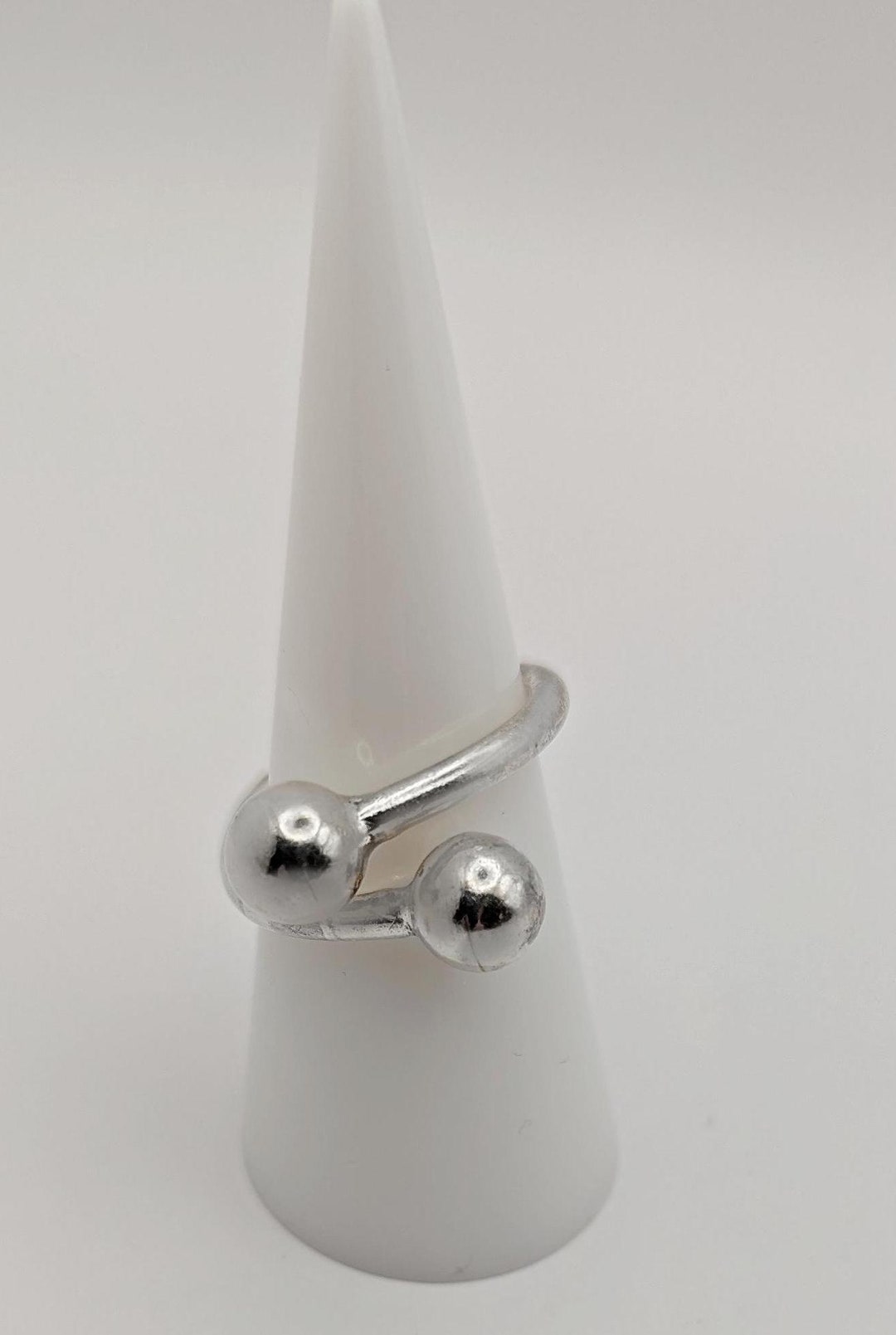 Silver Ball Ring - Vintage Mexican Sterling Ring - Wrap Ring - Etsy
