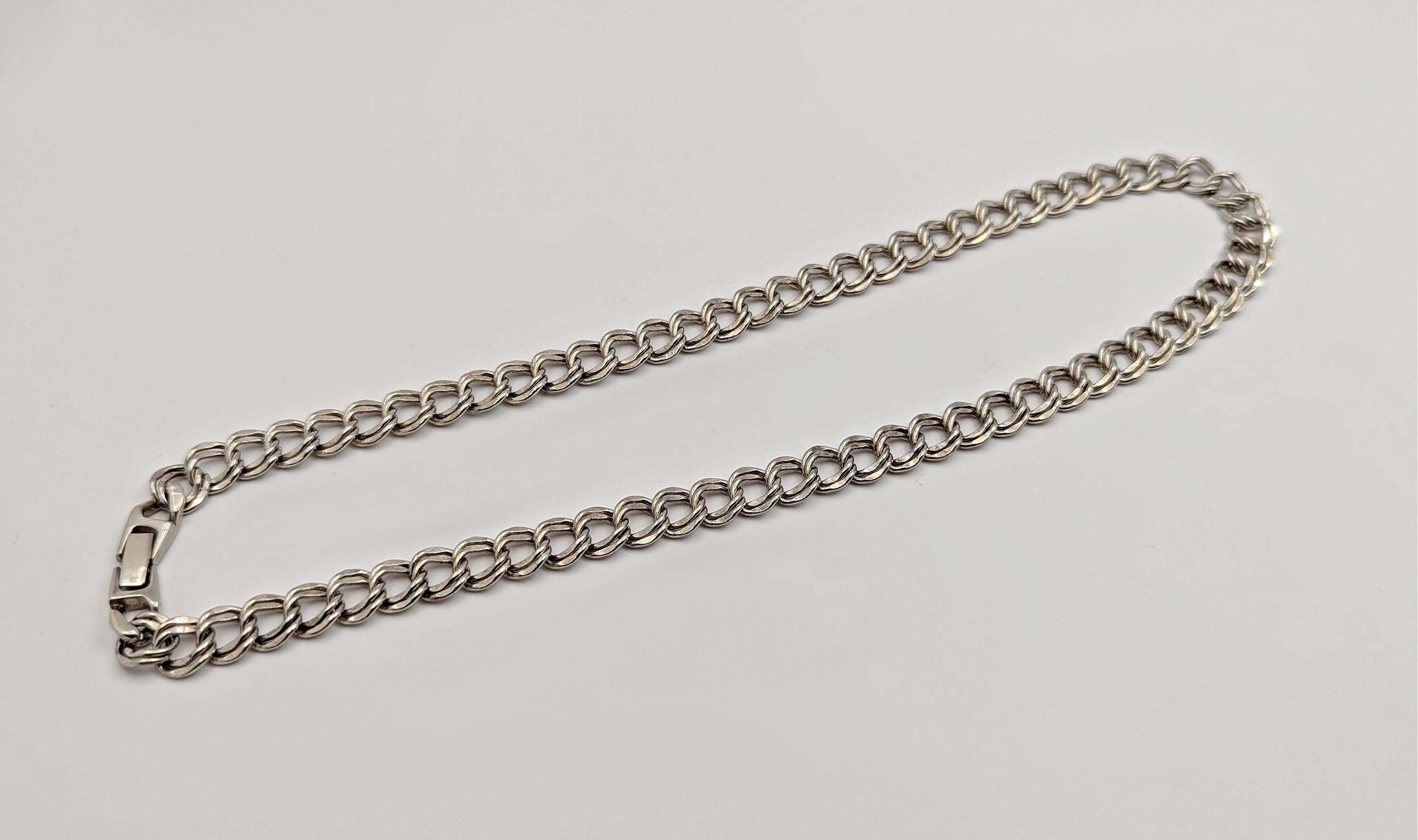 Cuban Link Chain Double Curb Link Chain Silver Double Link Chain - Etsy