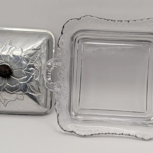 Vintage Wrought Farberware Lidded Dish - Handled Glass Dish - Etsy