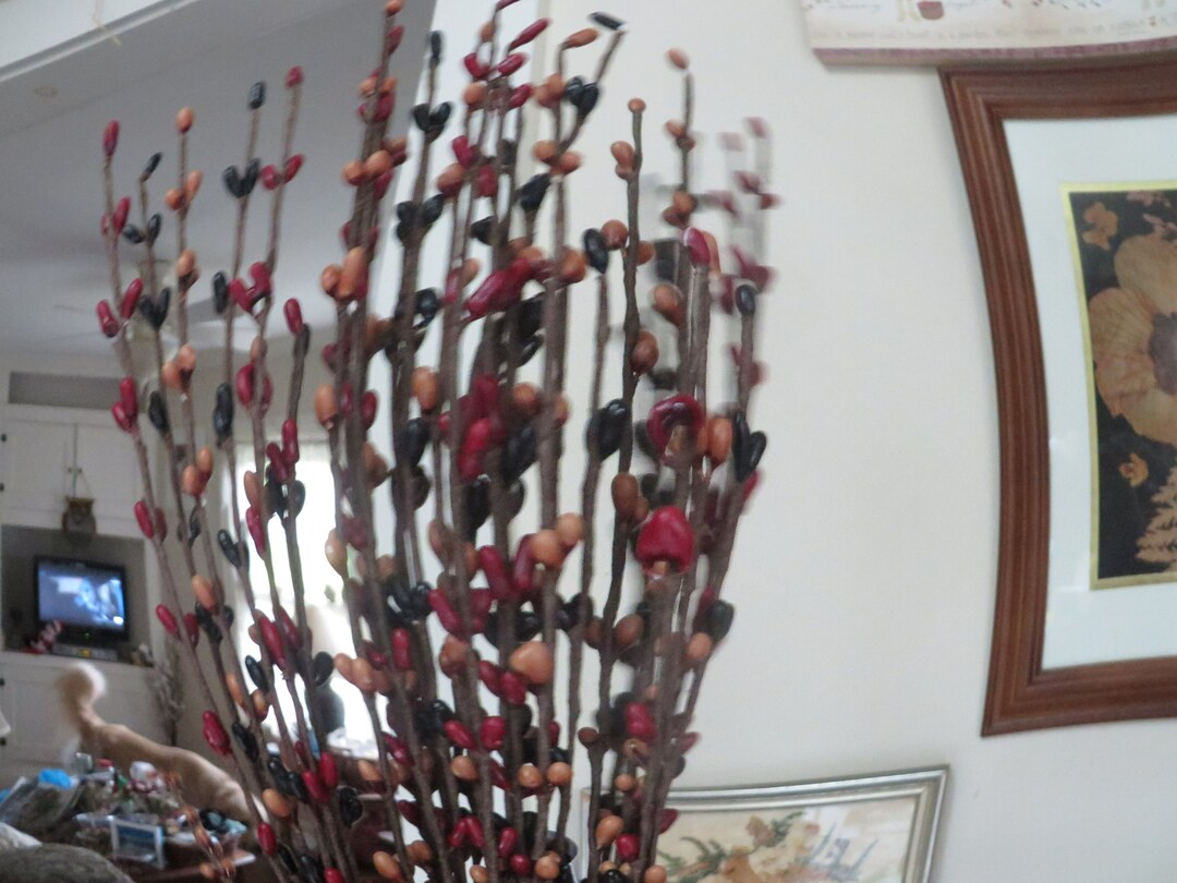 BURGUNDY BLACK TAN Pip Berry Sprays Homespun Colors Farm House Decor - Etsy