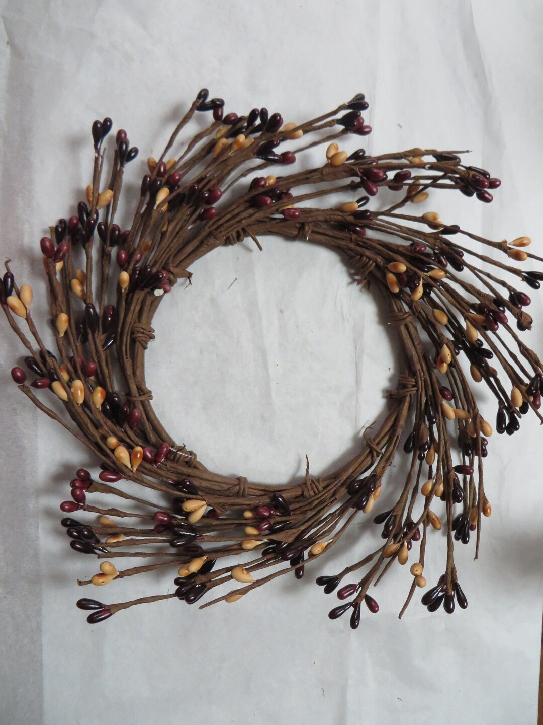 LARGE JAR CANDLE Ring Mulberry and Toffee Burgundy Wreath or Large ...