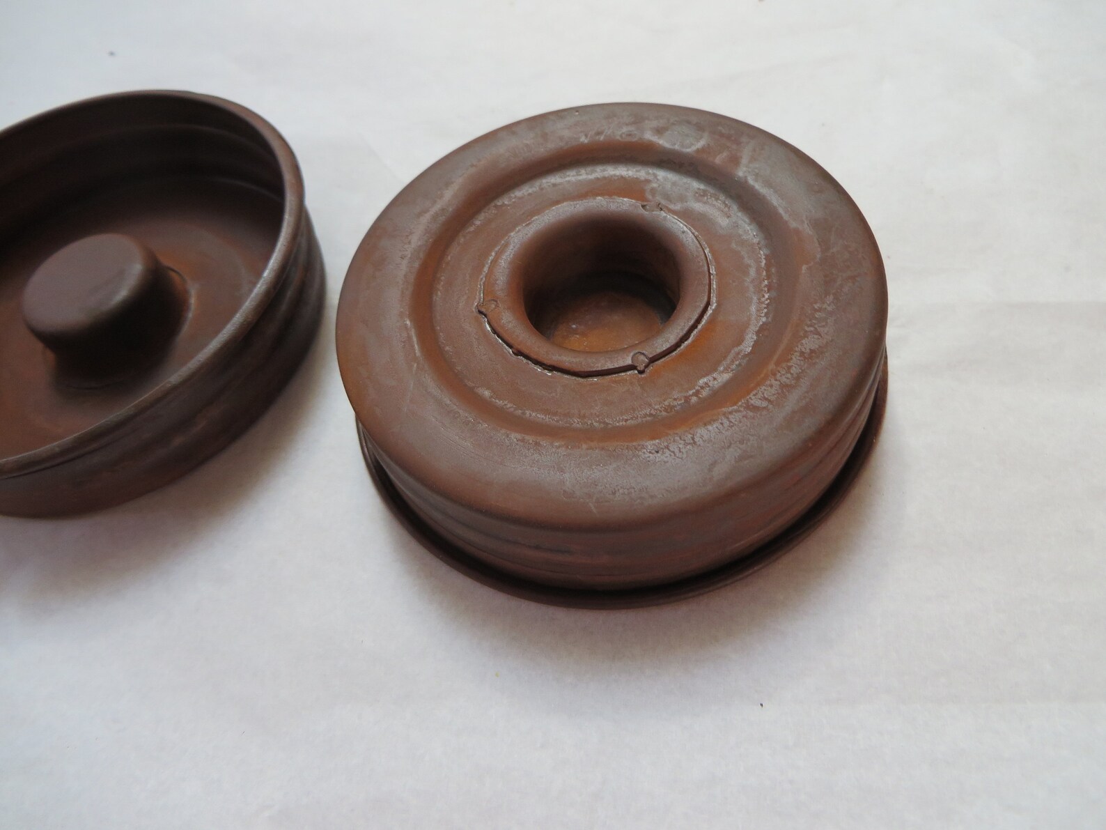 RUSTY MASON JAR Lid White Pip Berry Candle Ring Rustic Candle - Etsy