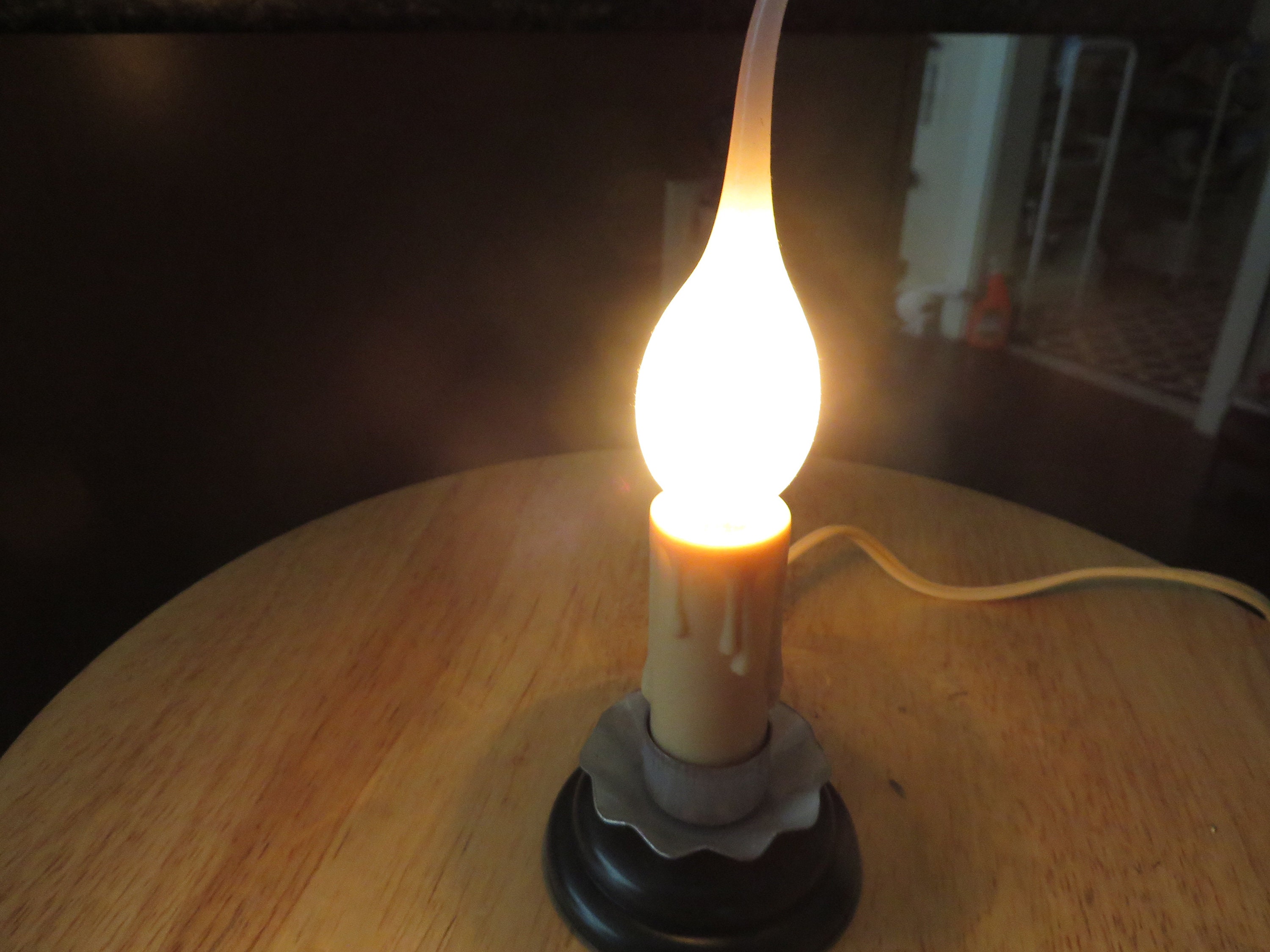 Mini COUNTRY CANDLE LIGHT Rustic Candle Lamp Electric Light Window ...