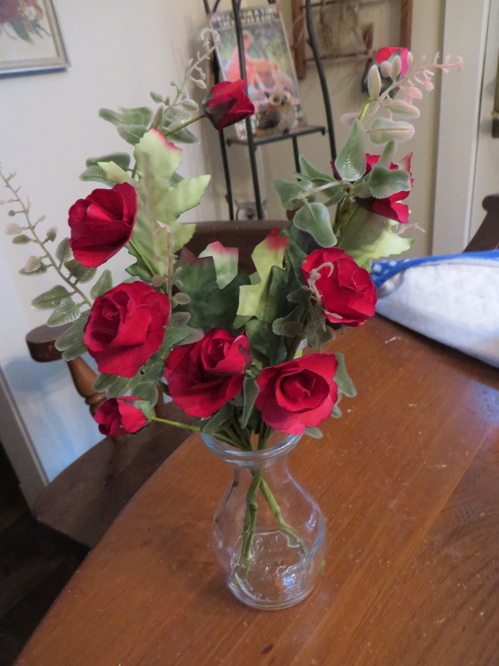 MINI RED PETITE Roses in Les Fleurs Glass Vase Mothers Day Gift - Etsy