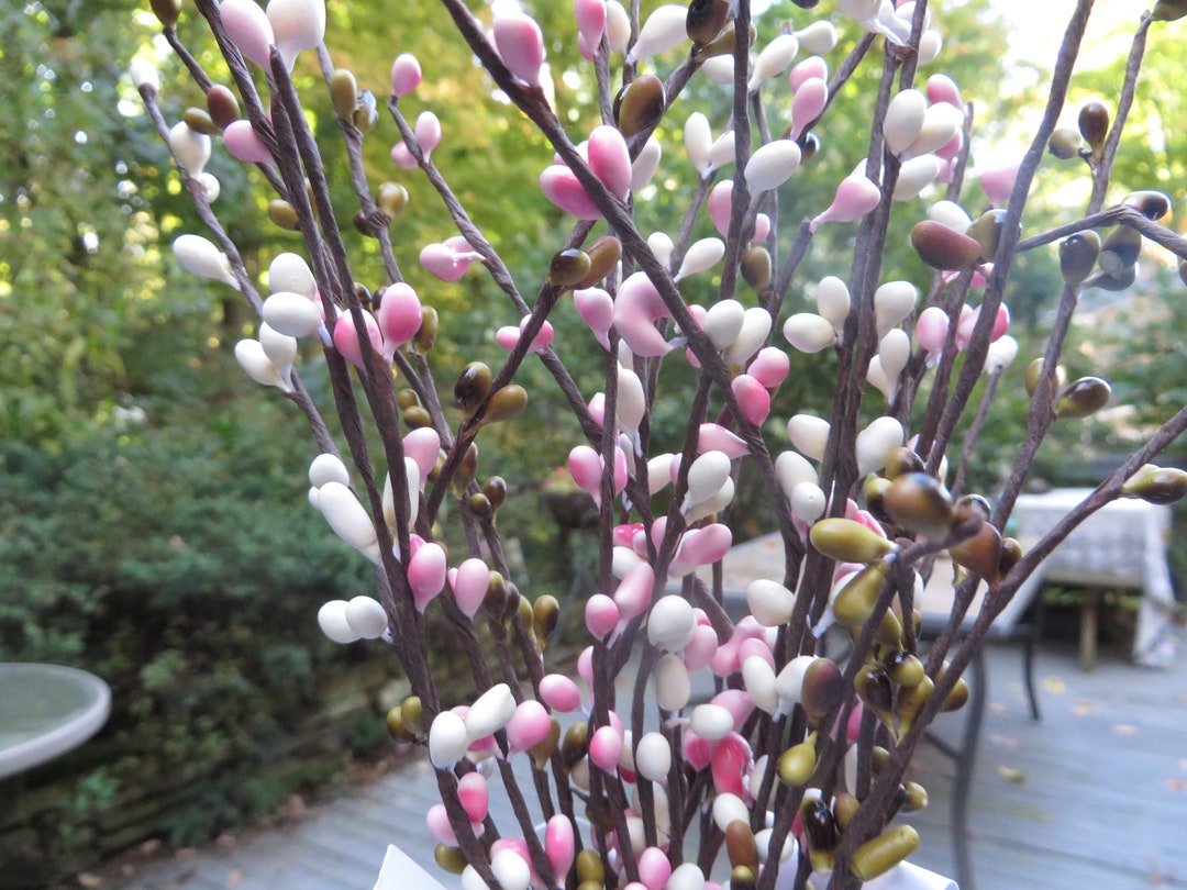 Pink SWEET BLOSSOM PIP Spray Spring Blossom Pip Sprays Pink Green White ...