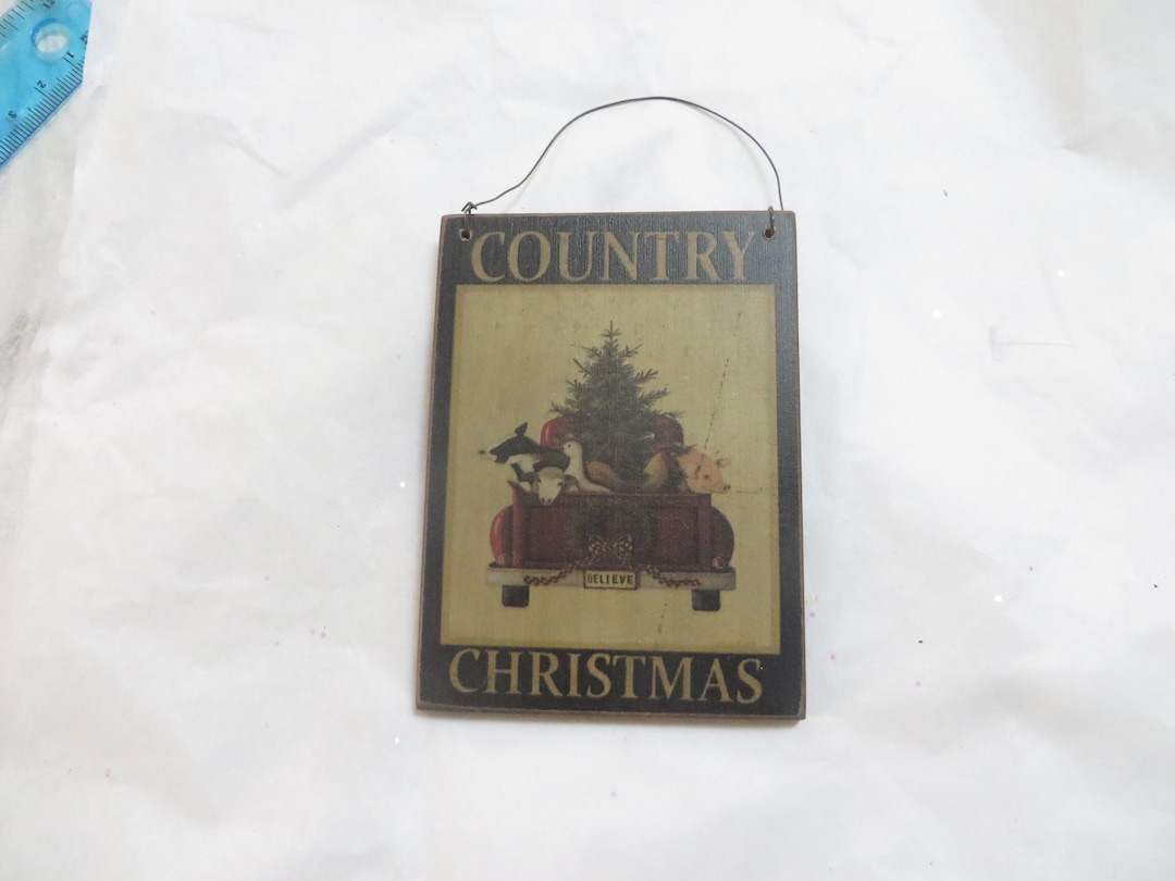 COUNTRY CHRISTMAS SIGN Farm Truck Ornment - Etsy