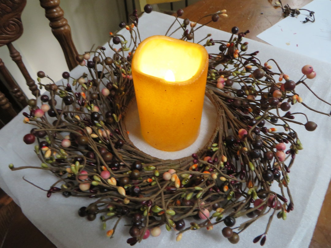 FALL FLOWER CANDLE Ring Also Vase Accent Large Jar Ring - Etsy