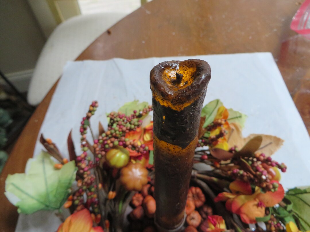FALL CENTERPIECE Large Fall Candle Ring Large Candle Holder Long LED ...