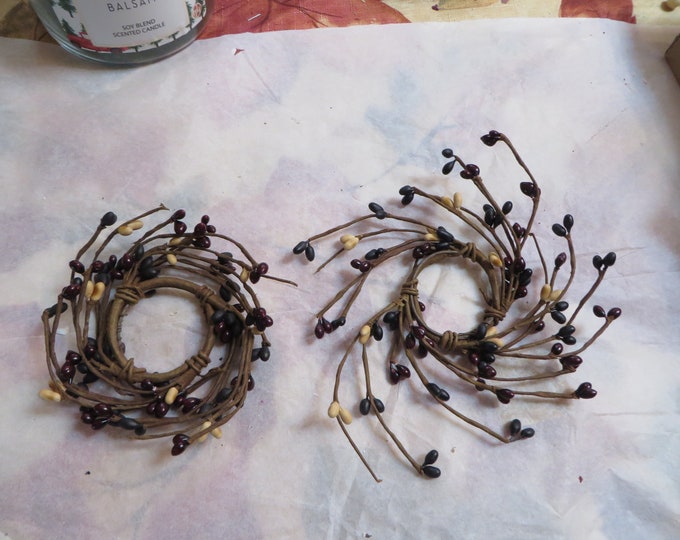 1 Inch Pip Berry Candle Rings set of 4, Ivory Taper Candle Ring ...