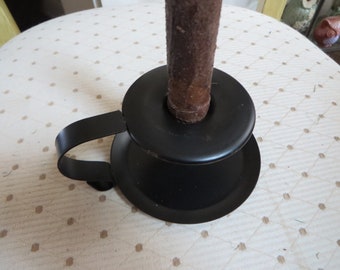 Taper Candle Holder Pan With Handle Metal Craft Supply Farmhouse ...