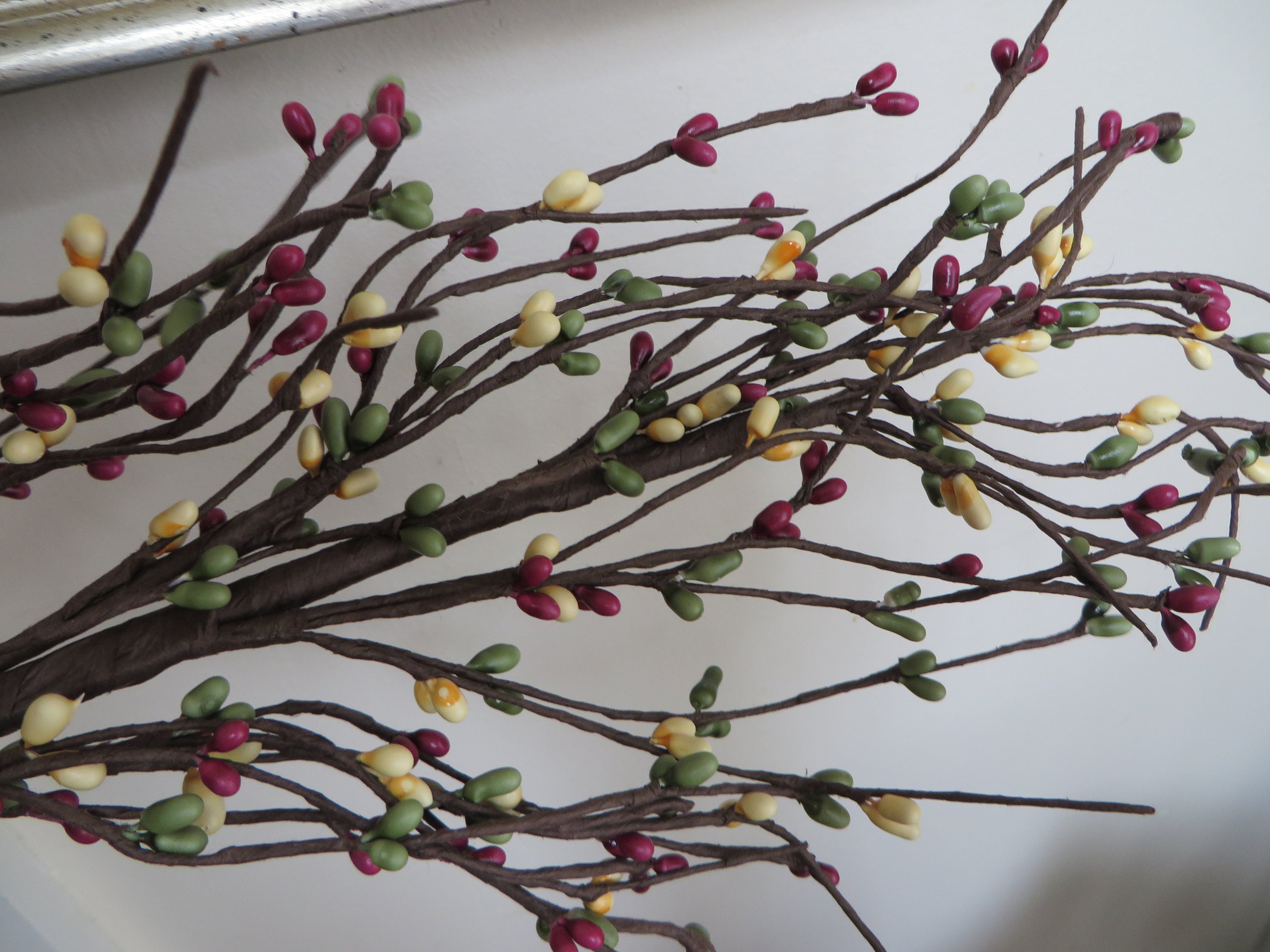 Long Full Multi Color Pip Berry Spray Pink Yellow Green Pip Berries - Etsy