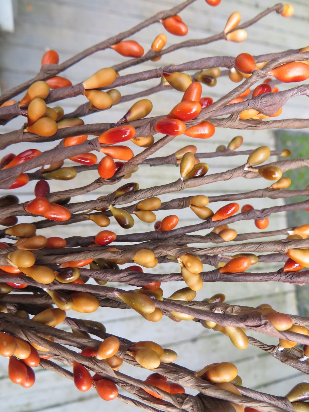 Pumpkin Orange Sage Green Pip Berry Sprays FALL PIP BERRY Stems Sale ...